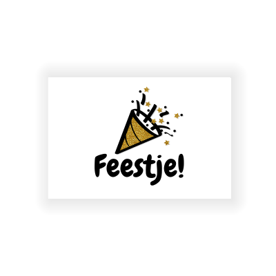 Uitnodiging feestje met feesttoeter